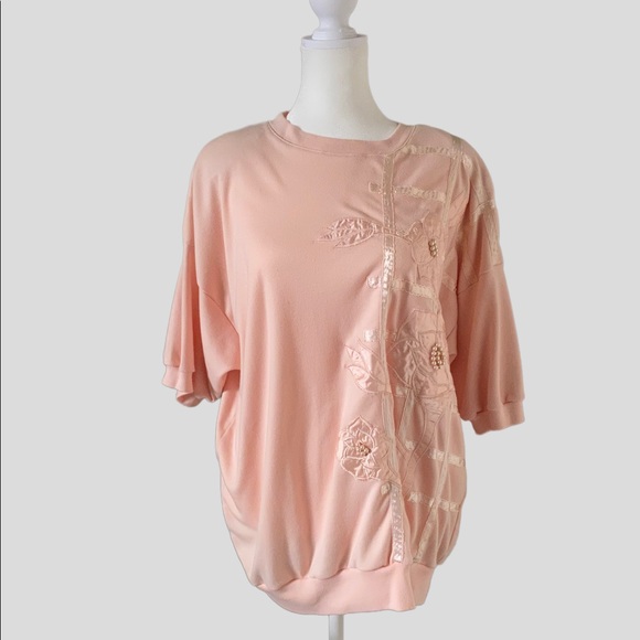 Christie & Jilll | Tops | Vintage Christie Jill Peach Short Sleeve ...